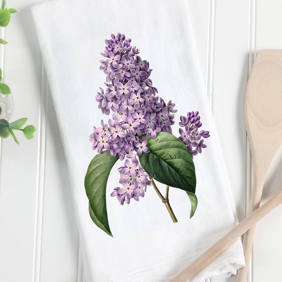 Floral Tea Towel, Hand Towels, Tea Towels, Lilacs, Purple, Floral Dish ...