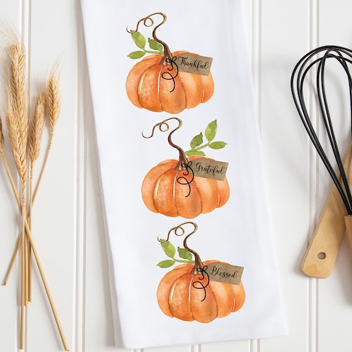Autumn Greetings Fall Tea Towel Fall Dish Towels Gnomes - Etsy