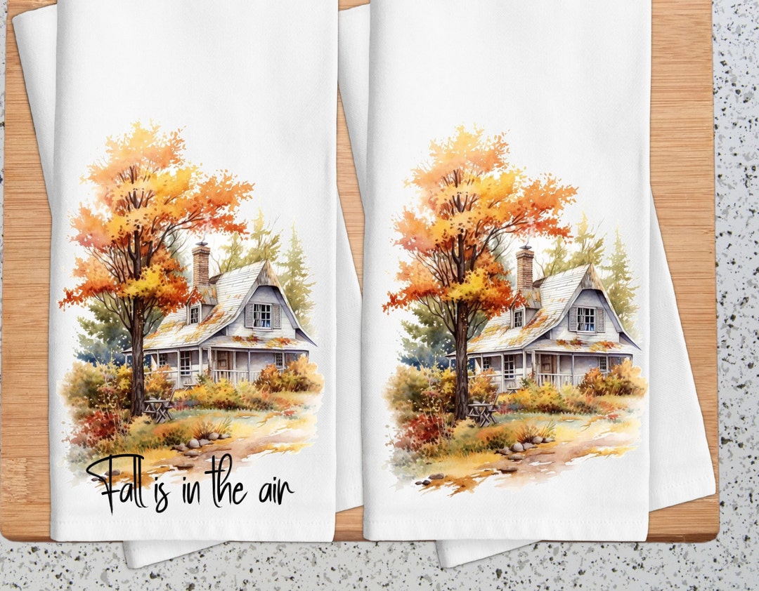Fall Kitchen Towel, Country Fall Tea Towel, Decorative Kitchen Decor ...