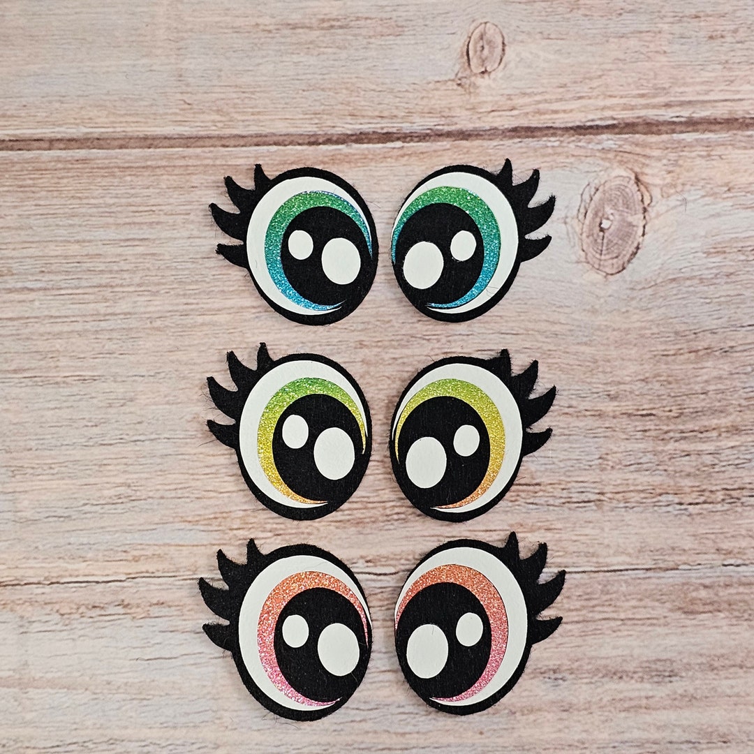 Kawaii Fancy Felt Eyes pk of 3, Multi Sizes, Amigurumi Felt, Felt Eyes ...