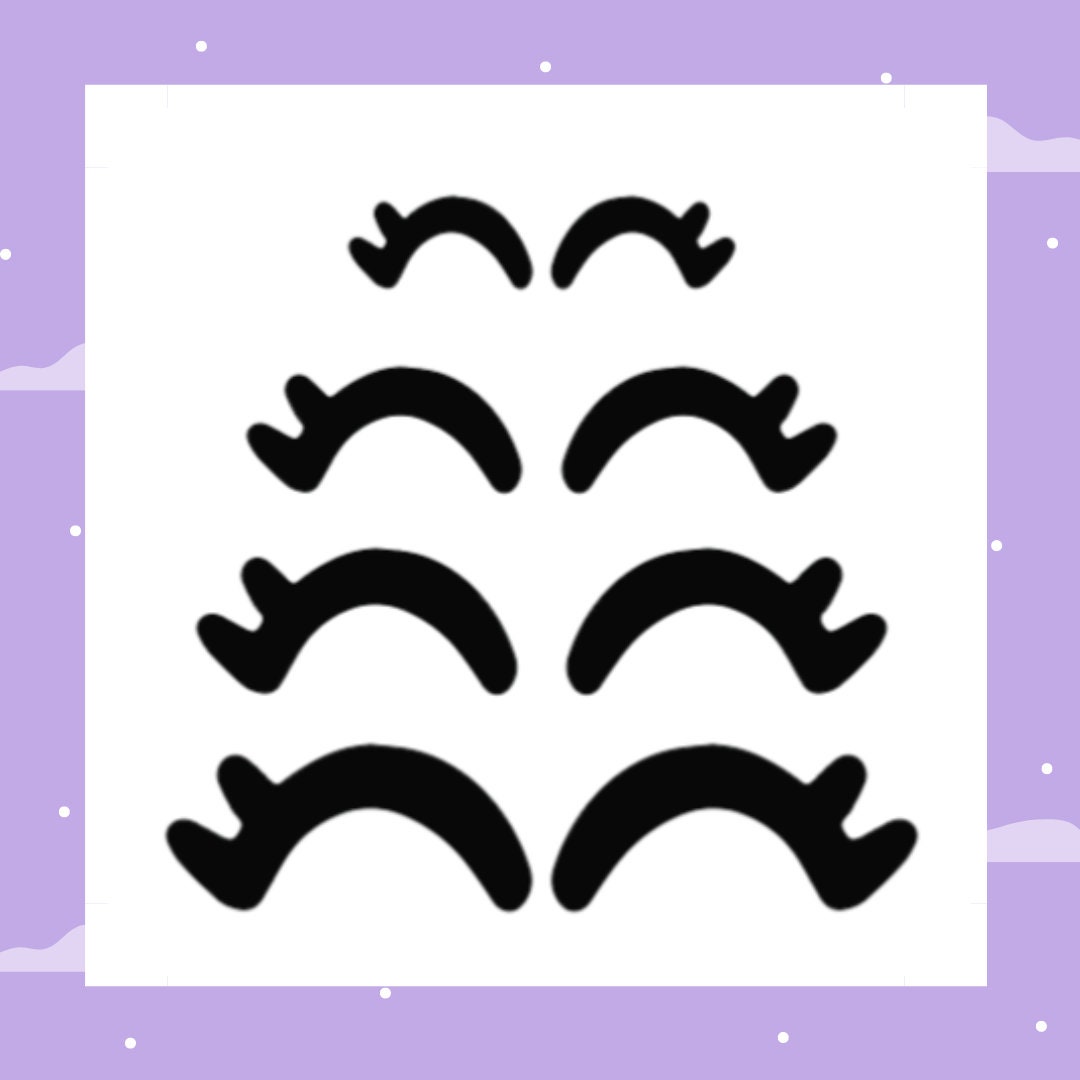 Kawaii Felt Eyes Pck of 5, Felt Eyelashes, Kawaii Eyes, Amigurumi Eyes ...