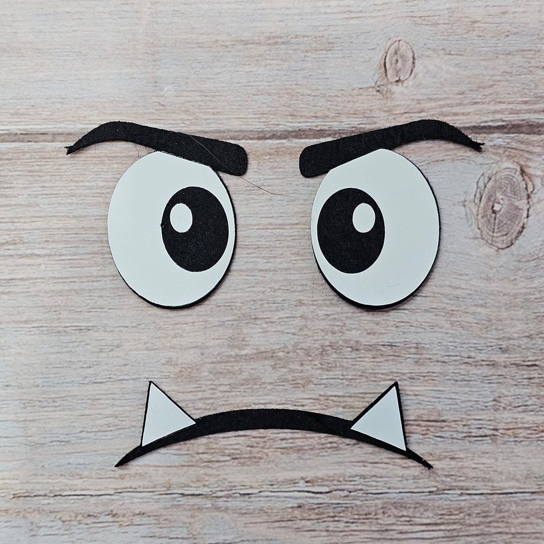 3 Set Goomba Face Felt Eyes and Mouth Set - Kawaii Plushie ...