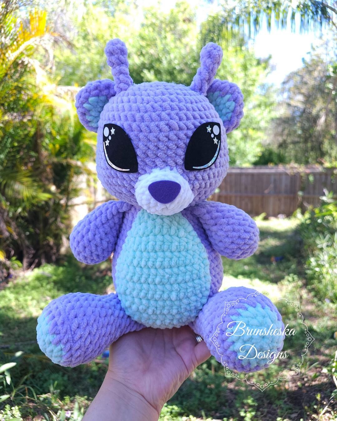 Crochet Bearlien, Crochet Bearalien Plushie, Crochet Bear Alien ...