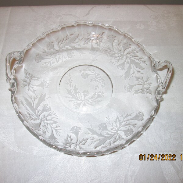Fostoria Heather Etched Bowl - Etsy