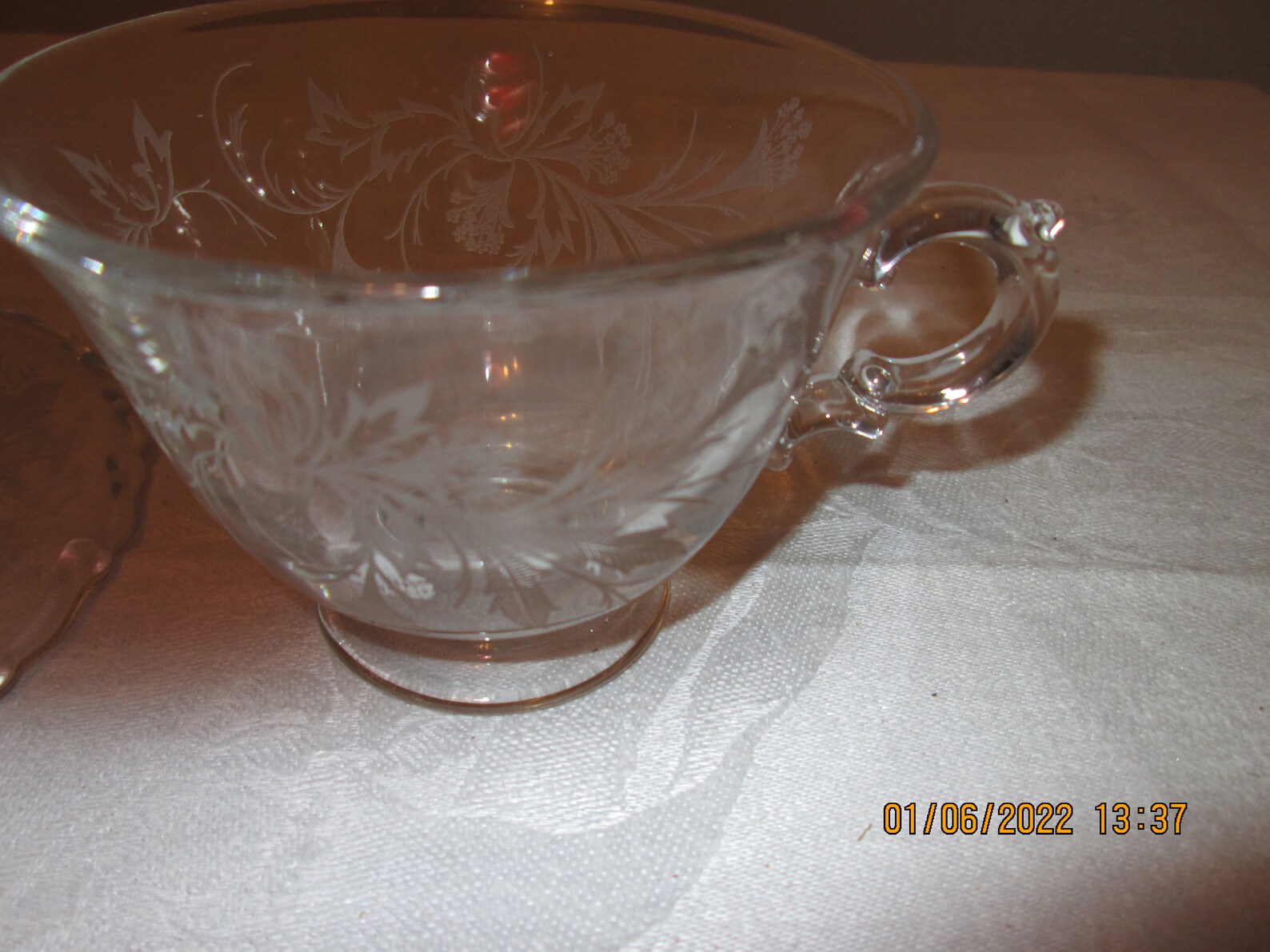 Fostoria HEATHER Pattern Elegant Glass Cup and Saucer - Etsy