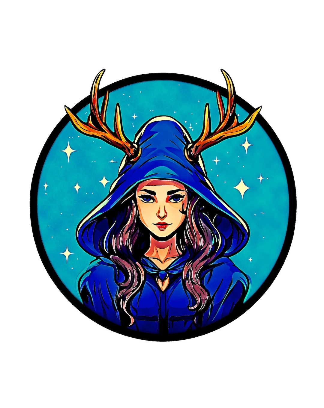 Digital Download Painting | Art Print | Deer Witch Artwork | Printable ...