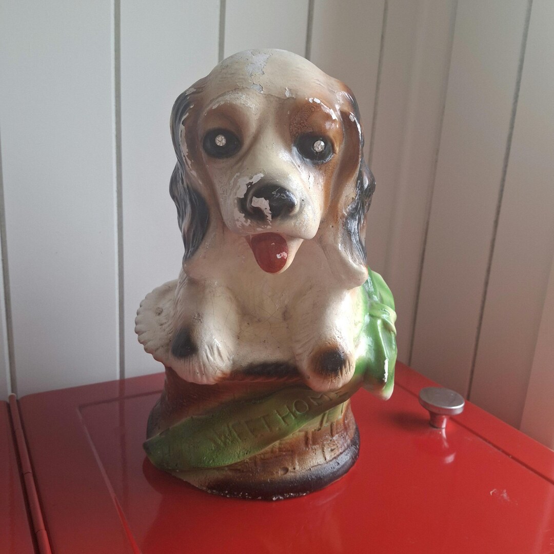 Vintage 1950's Chalkware Kitsch Dog/ Vintage Home/ Vintage Decor ...