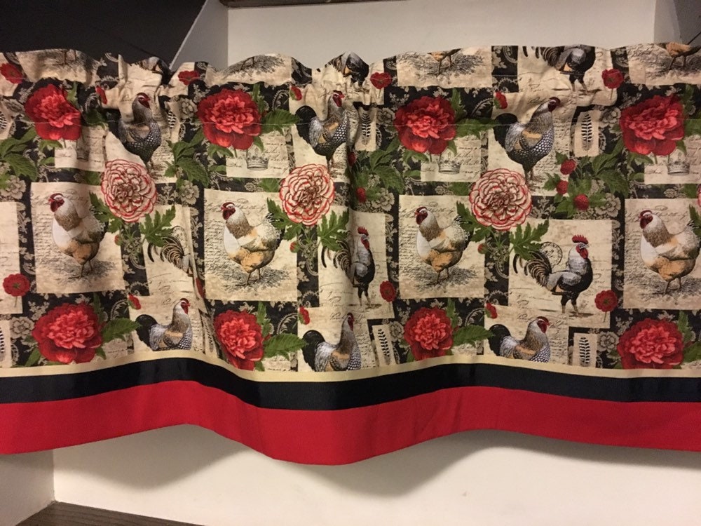 Red Rooster Curtains - Etsy