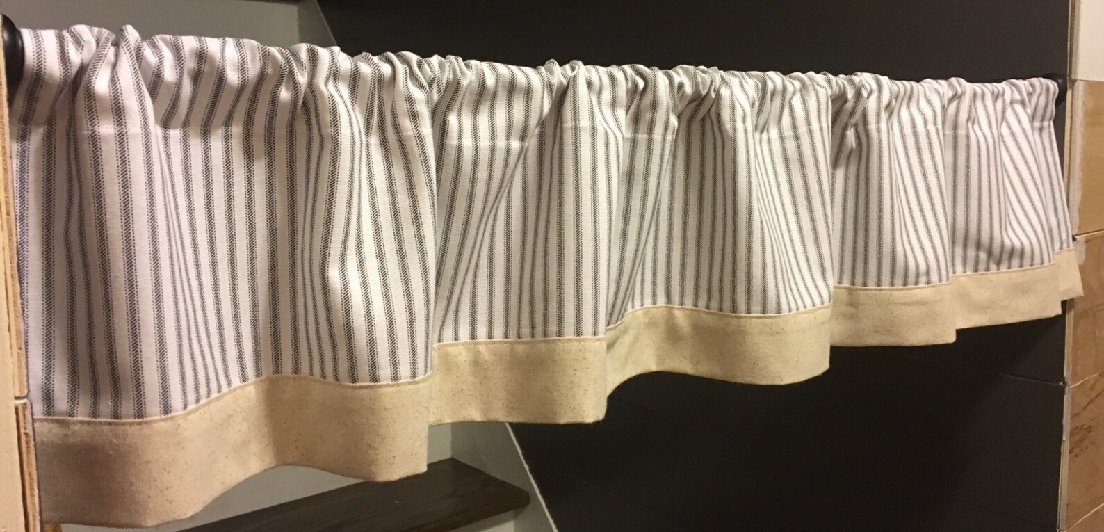 Ticking and Muslin Valance Only country Valance - Etsy