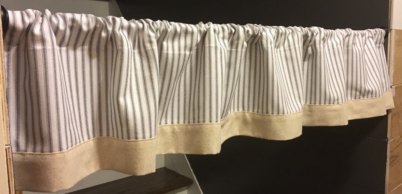 Ticking and Muslin Valance Only country Valance - Etsy