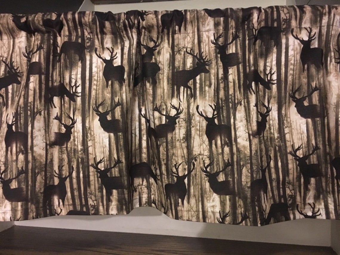 Rustic Hunting Deer Woods Forest Valance - Etsy