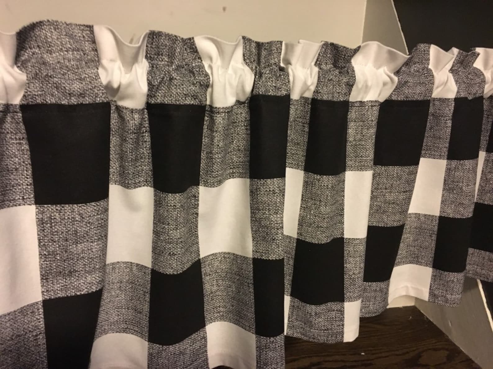 Black and White Buffalo Check Valance - Etsy