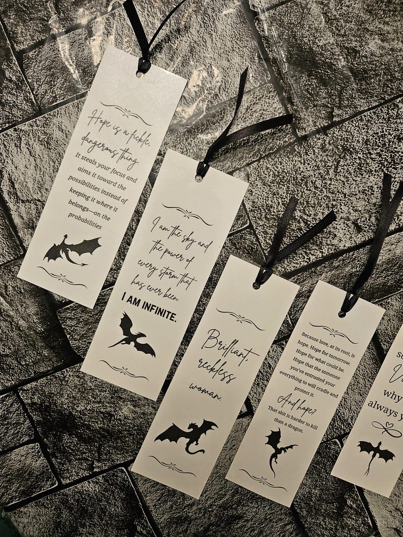 The Empyrean Bookmark Set, DIY Printable Bookmarks for Fourth Wing ...
