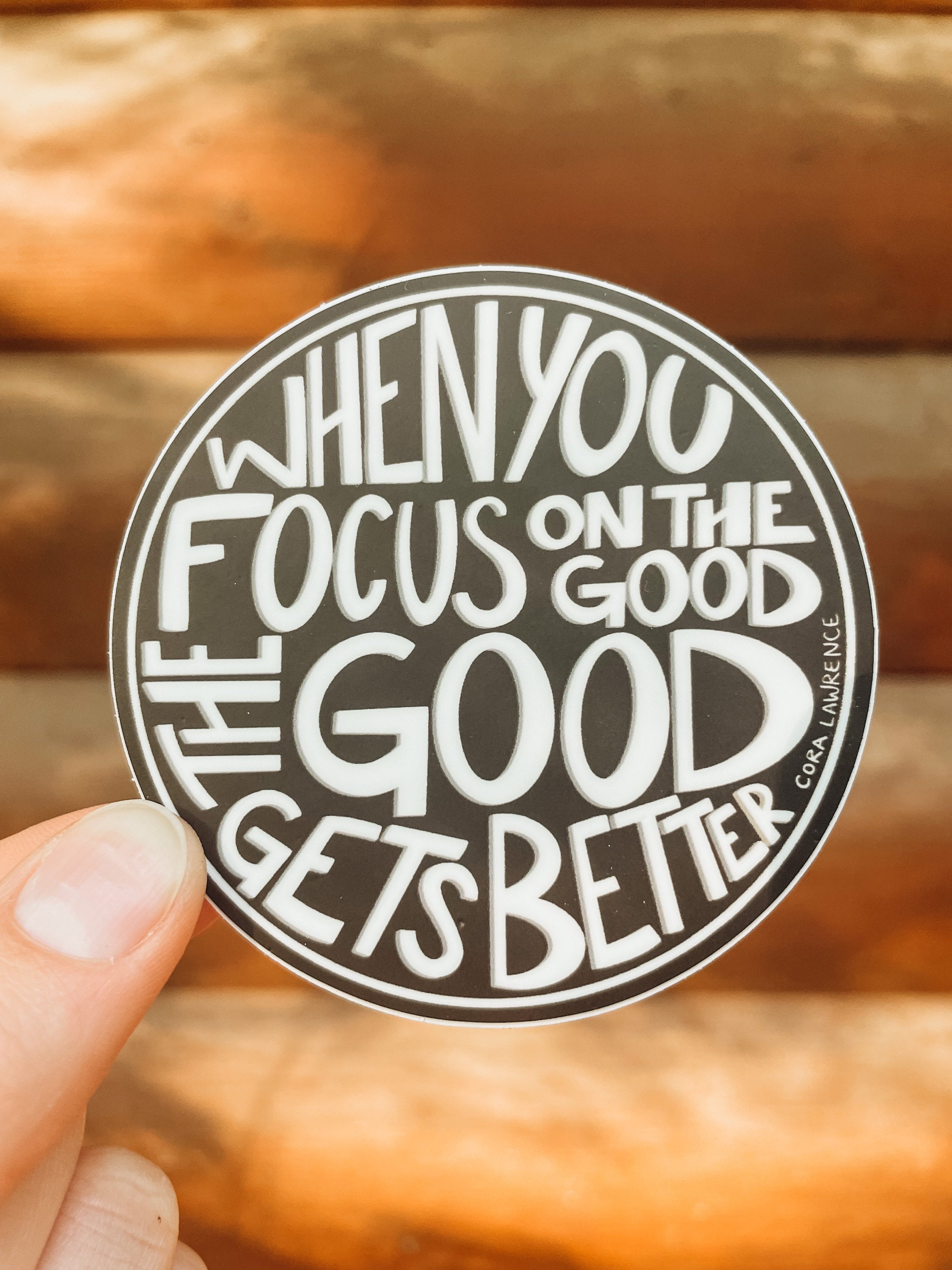 Focus on the Good Sticker(s) (black and White) - Etsy