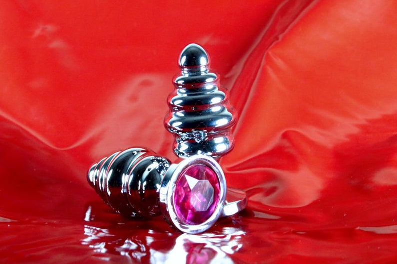 Intermediate Stainless Steel Ribbed Jewel Butt Plug MEDIUM - Etsy