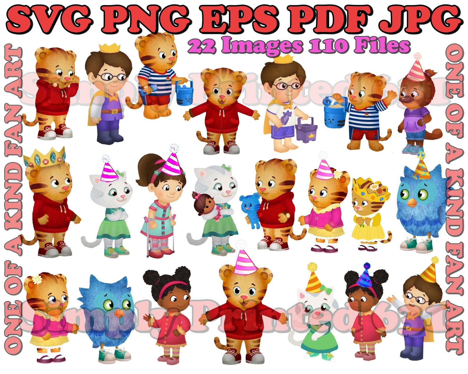 Daniel Tiger Fan Art Daniel Tiger Svg Bundle Daniel Tiger | Etsy