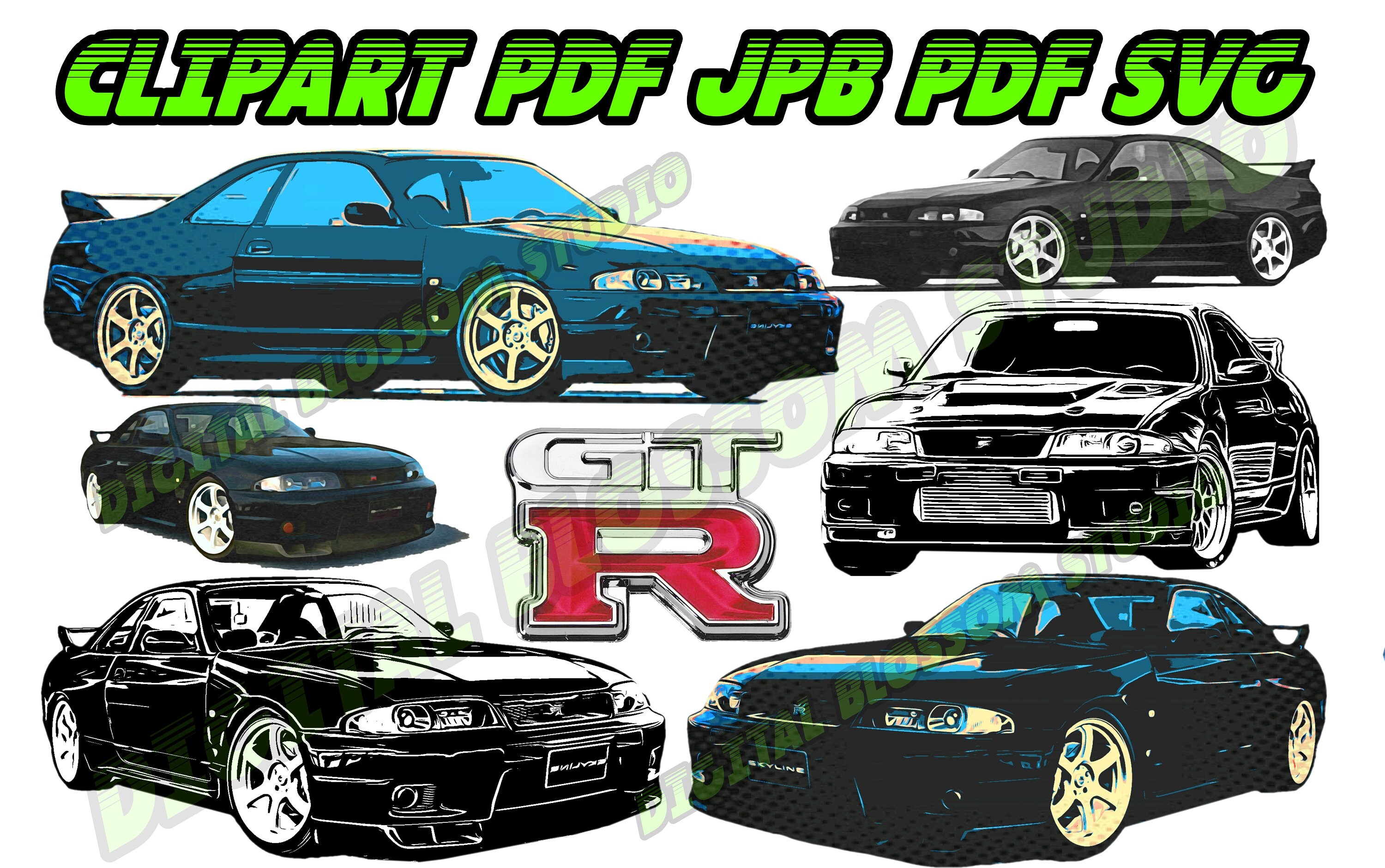 Skyline r33 Clipart Gt-r png Nissan r33 imprimible GTR - Etsy México