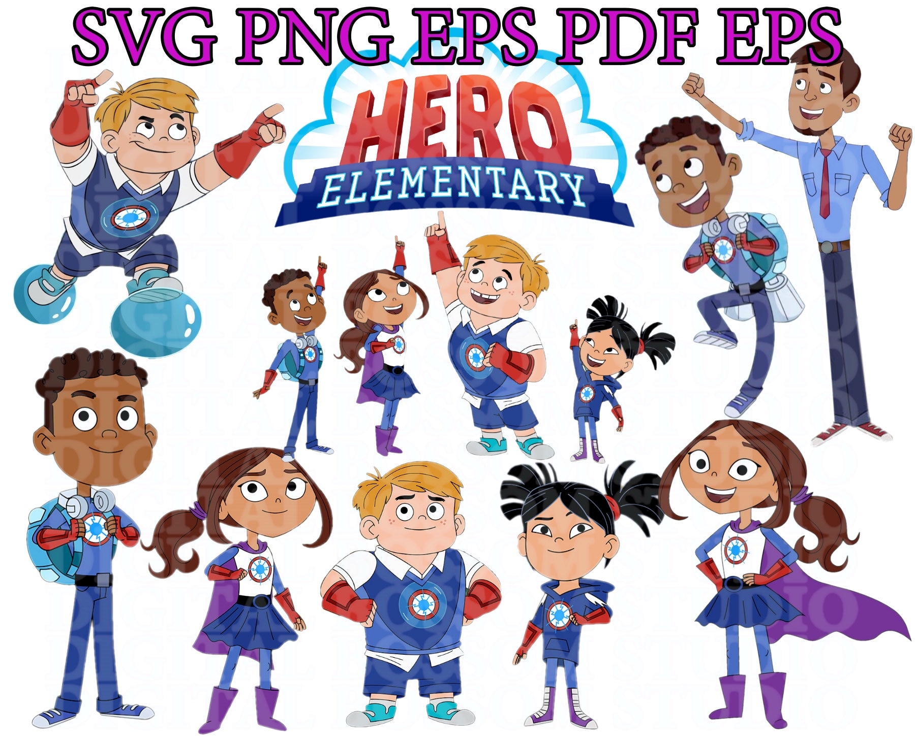 Fan Art, HERO ELEMENTARY Bundle, Held Elementarer Geburtstag, Held ...