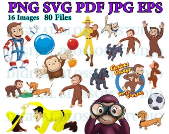 Embellishments SVG Curious George Face Vector Layered Cut File ...