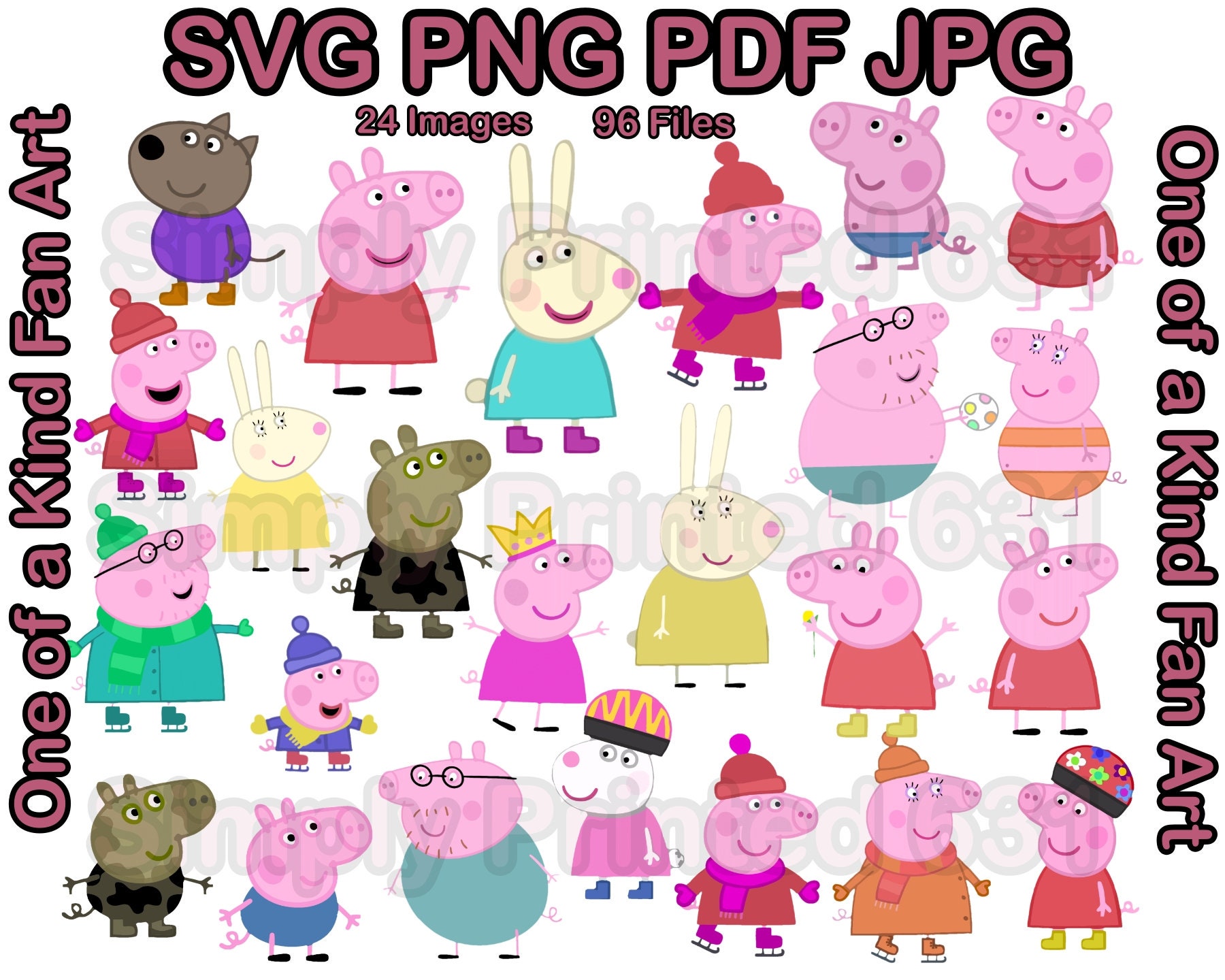 Peppa Pig Printable Peppa Pig SVG bundle Mommy Pig PNG | Etsy