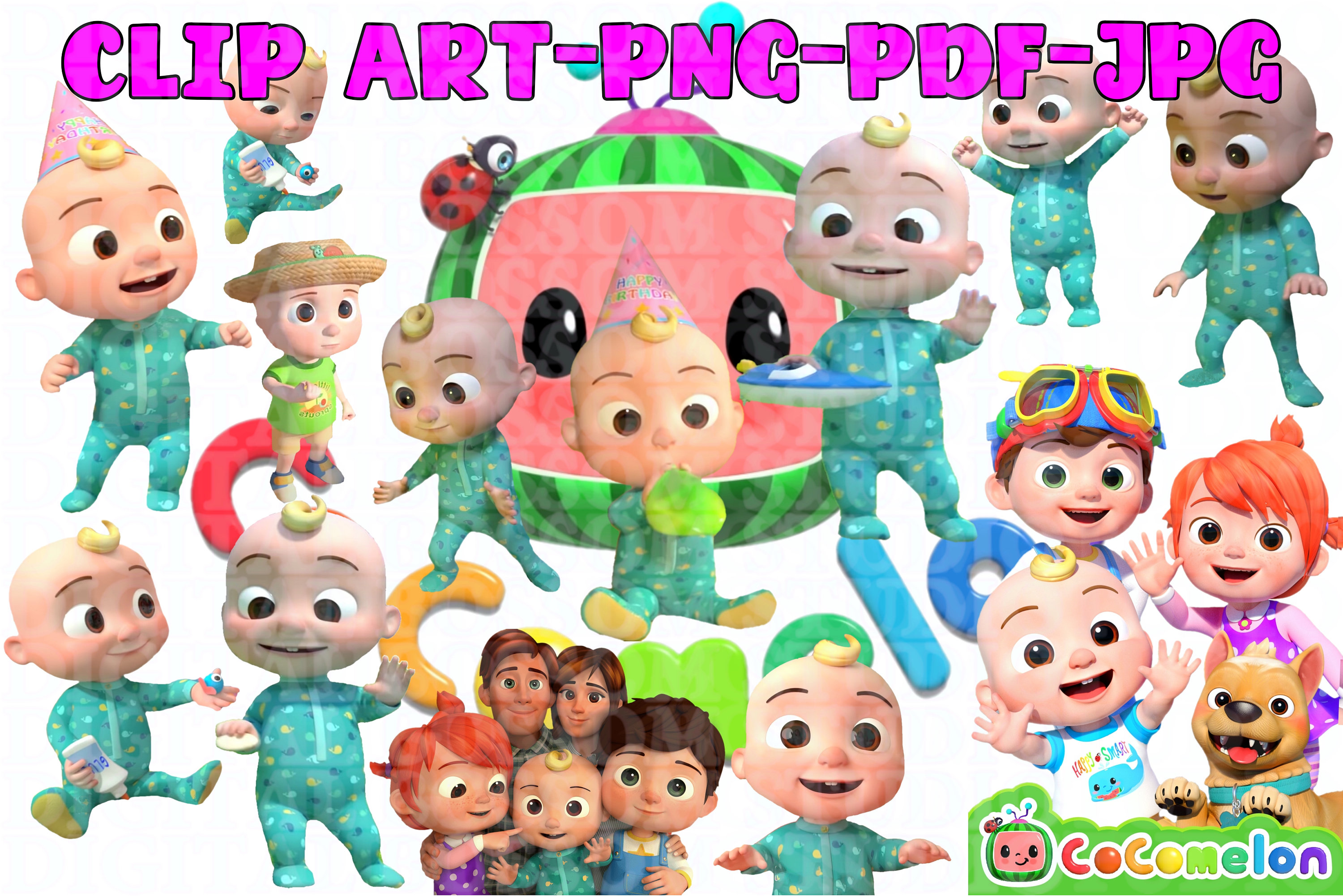 CocoMelon PRINTABLE Clip Art JJ Decorations Cocomelon | Etsy