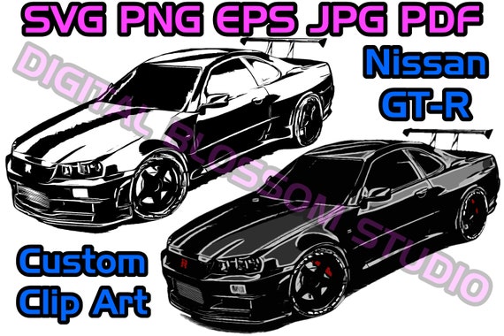Skyline R34 Svg Gt-r Png Nissan R34 Printable GTR Stickers - Etsy Ireland