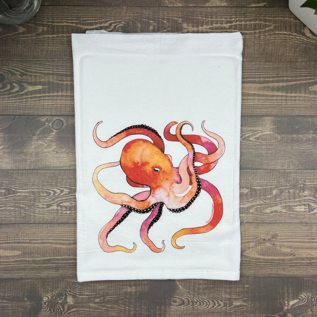 Octopus Kitchen Towel, by the Artist - Etsy