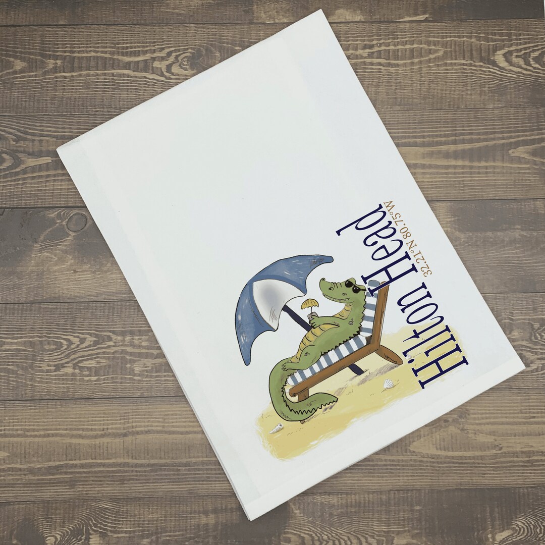 Beach Gator Kitchen Towel - Etsy
