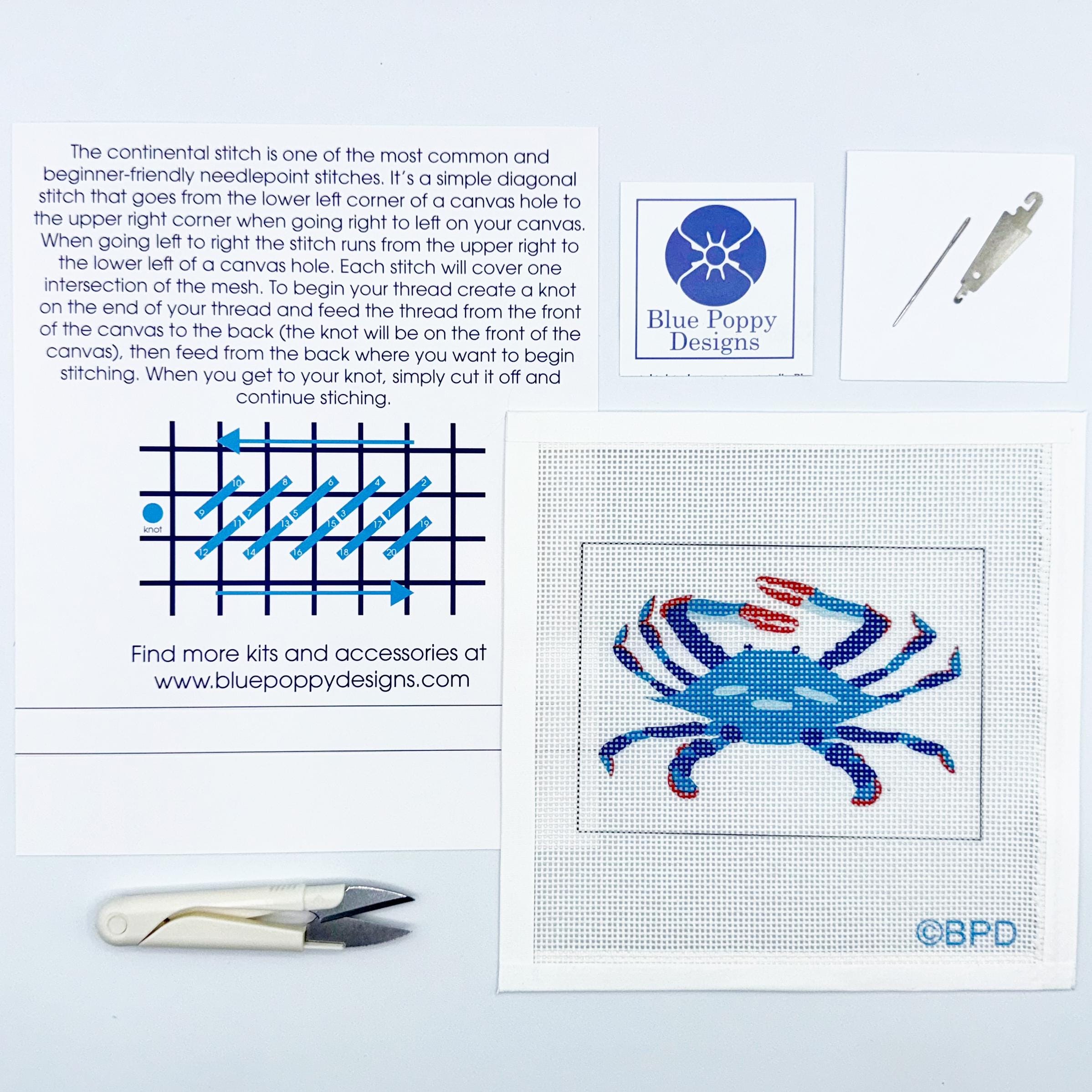 Blue Crab Needlepoint Kit - Etsy