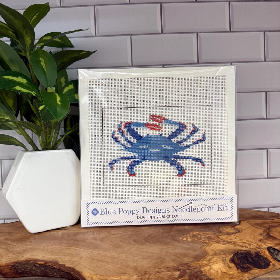 Blue Crab Needlepoint Kit - Etsy