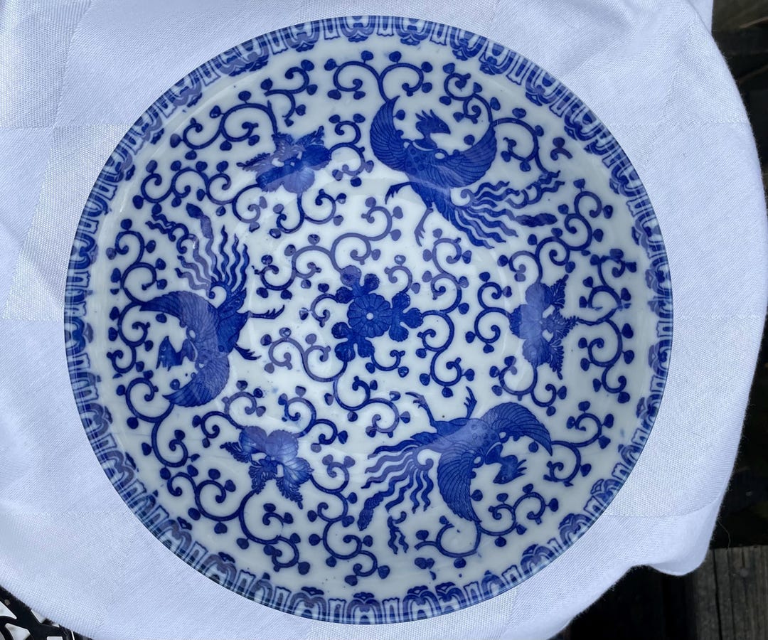 Phoenix Bird Coupe Soup Bowl, Vintage Morimura, Noritake, Cobalt Blue ...