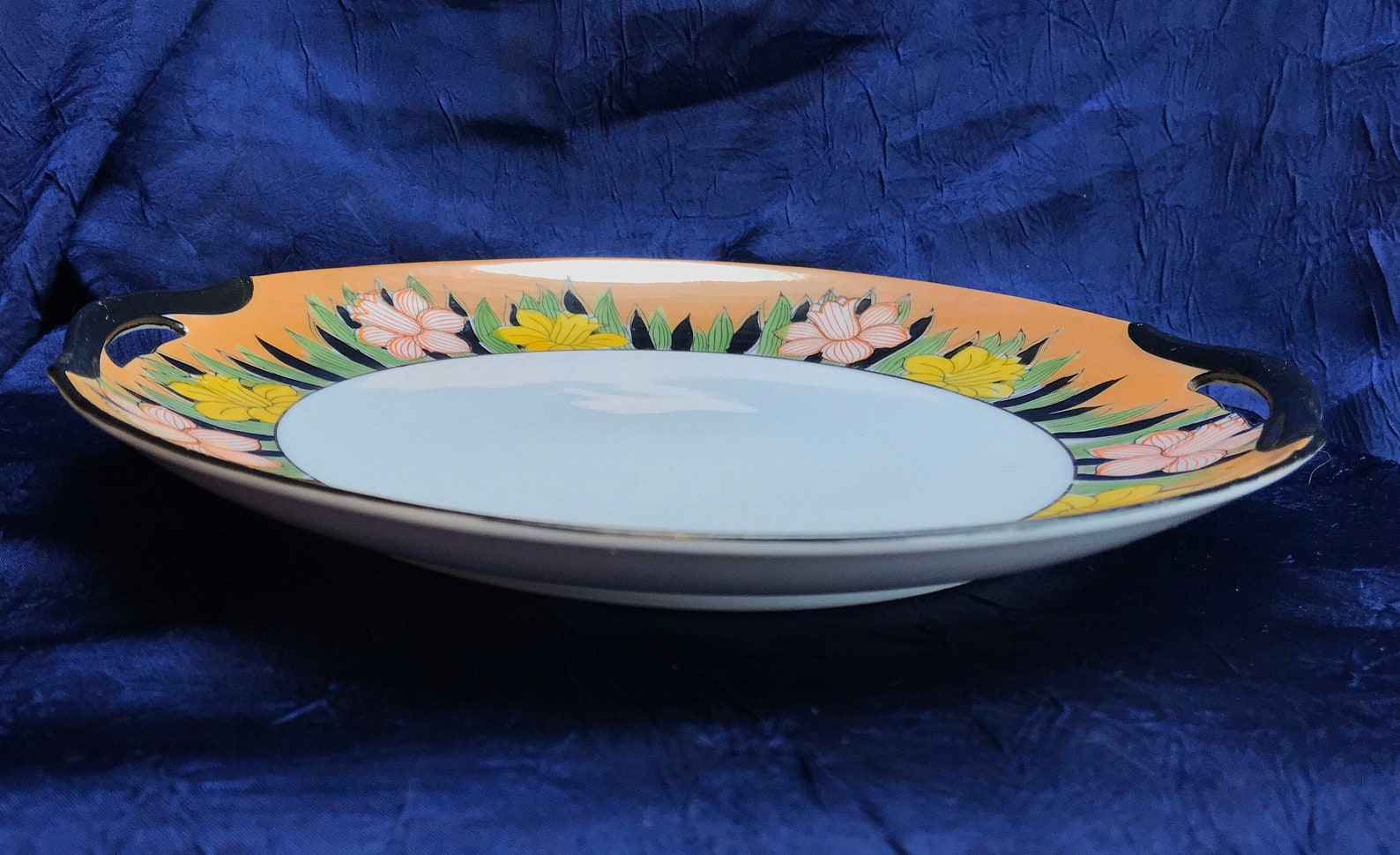 Art Deco Noritake lusterware with daffodils cake plate | Etsy