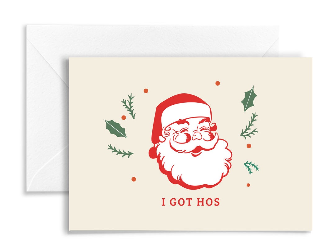Funny Christmas Card Funny Santa Card Christmas Card Santa Card Secret ...