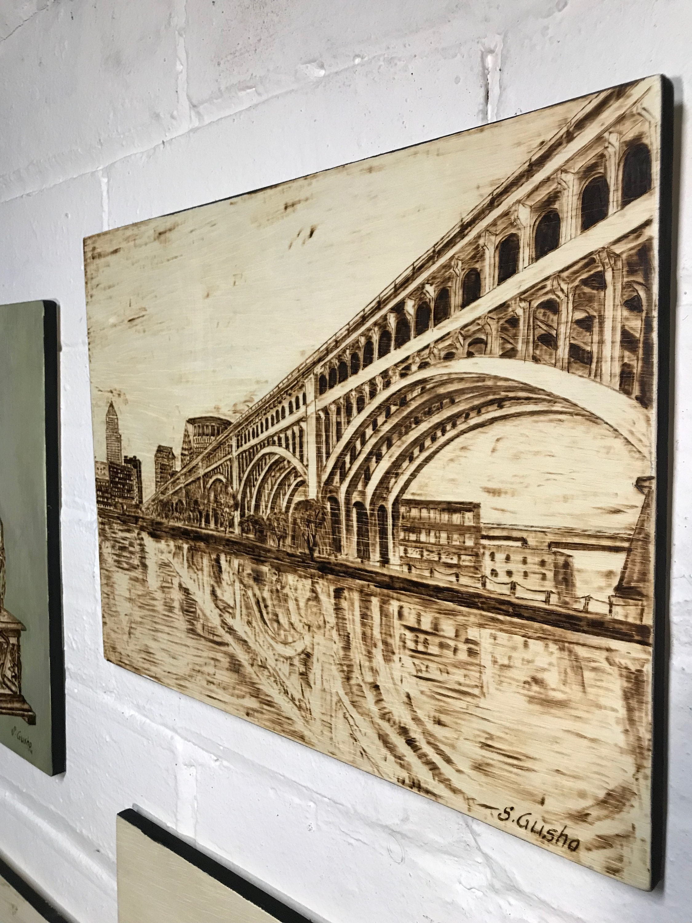 Cleveland Bridge | Pyrography - Etsy