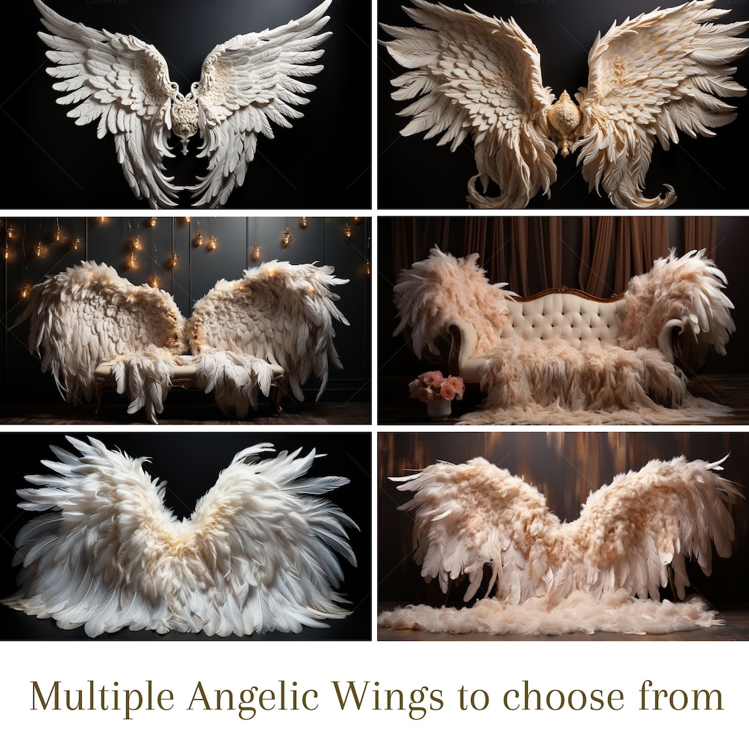 13 X Heavenly Angel Wings Digital Backdrop Set - High-resolution Pngs ...