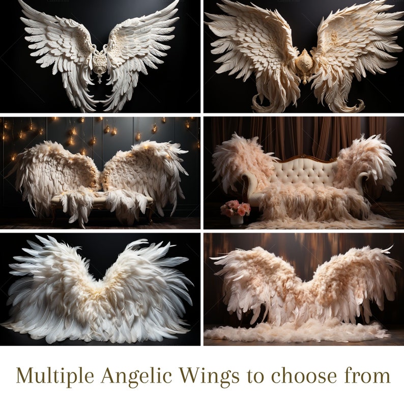 13 x Himmlische Engelsflügel Digital Backdrop Set Hochauflösende PNGs ...