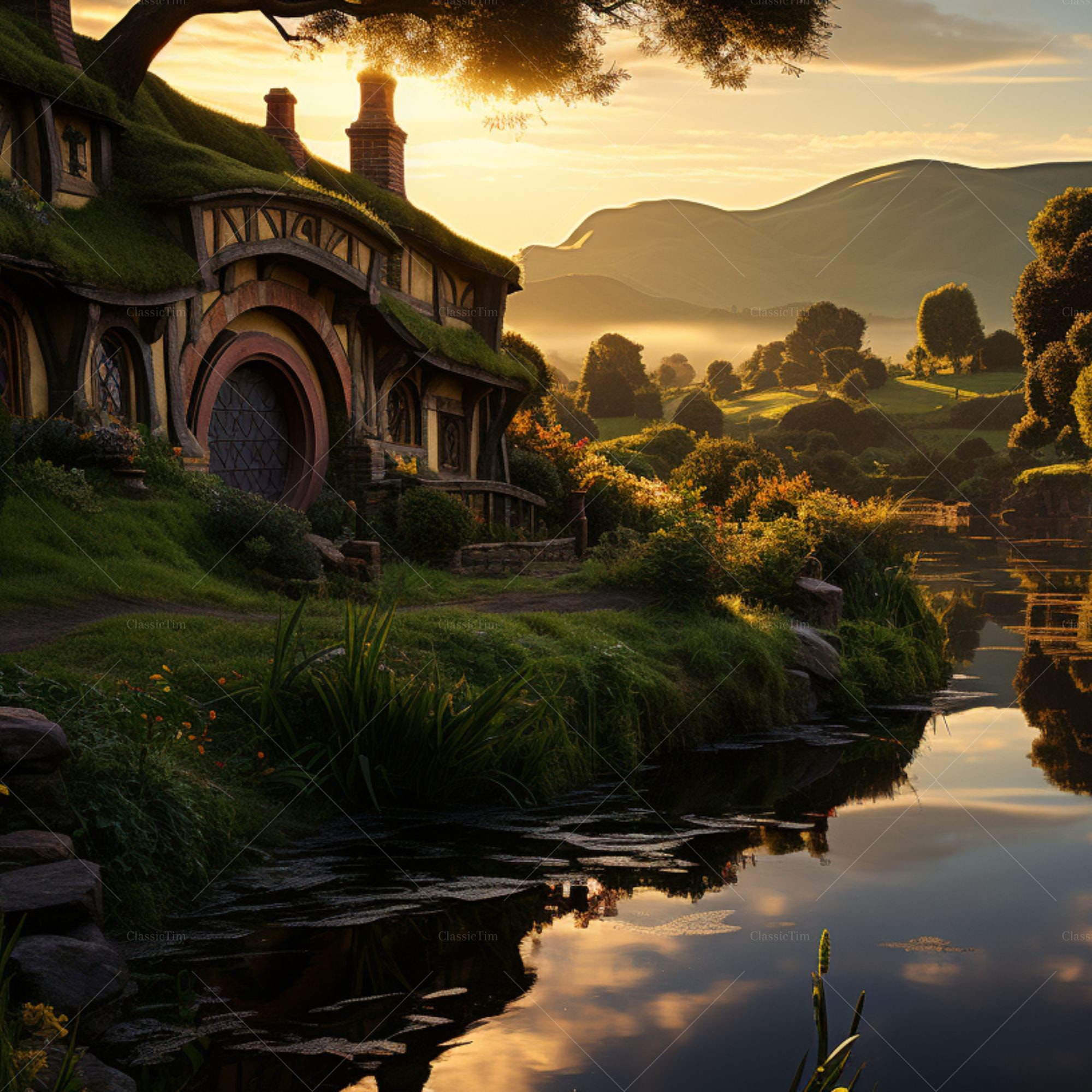 17 X Captivating Hobbit Hole Inspired Digital Backdrop Set - High ...