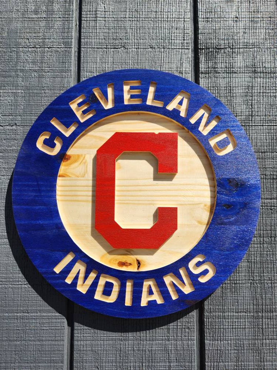 Cleveland Indians Block C (stained) - Etsy