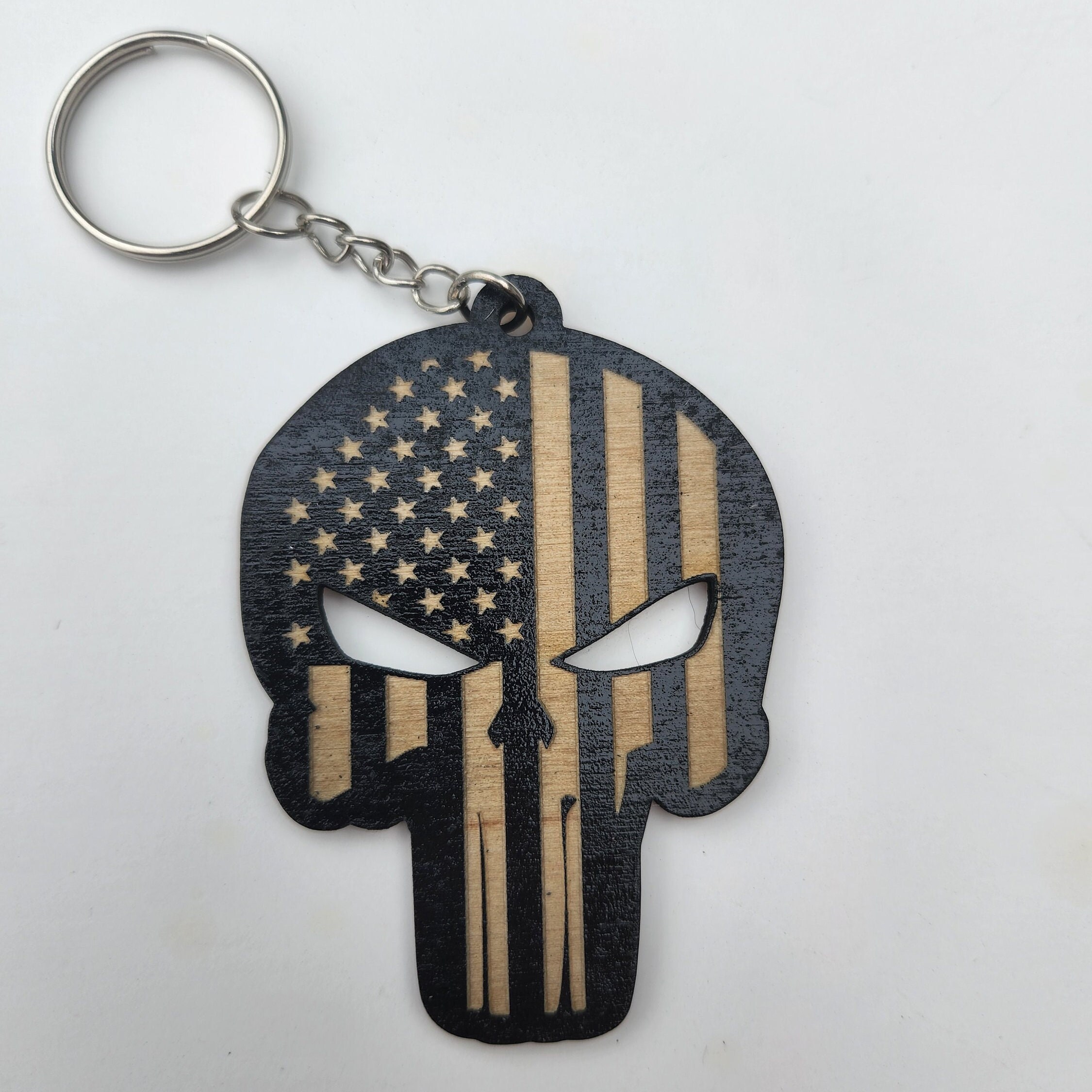 American Flag Punisher Inspired Keychain - Etsy