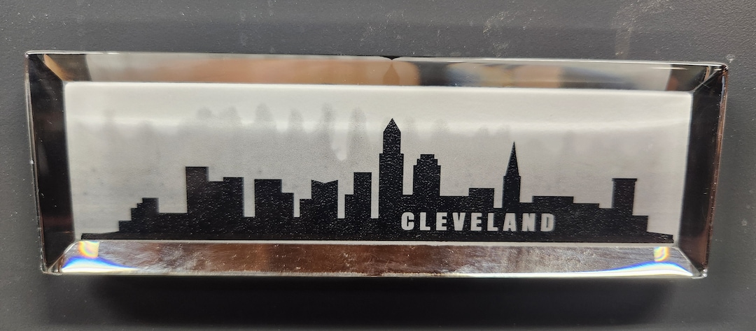 Cleveland Skyline Glass Tile Magnet - Etsy