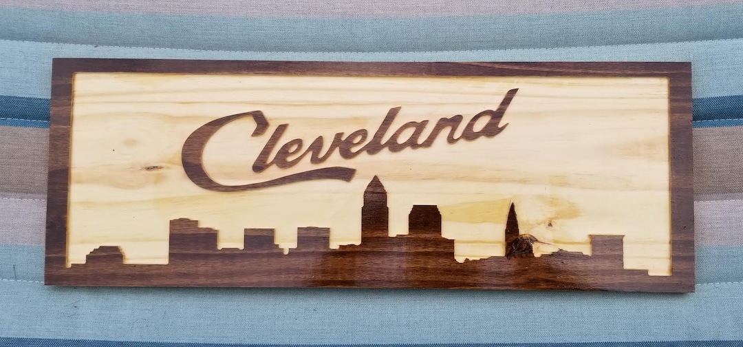 Cleveland Skyline (stained) - Etsy