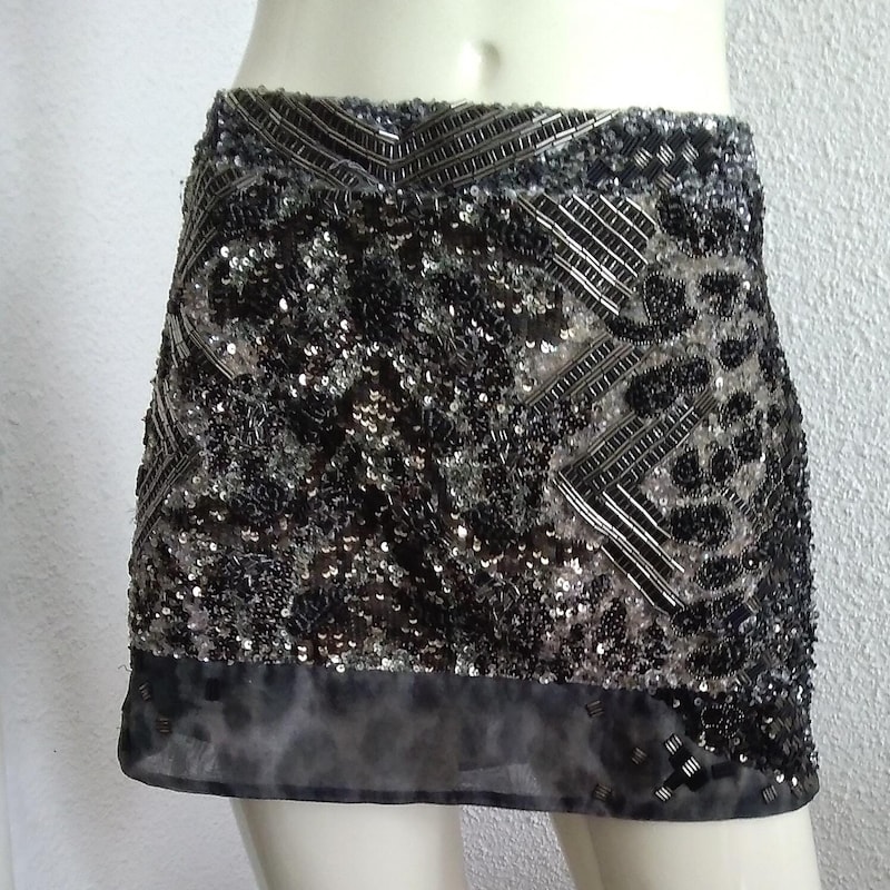 Beaded Sequin Mini Skirt - Etsy