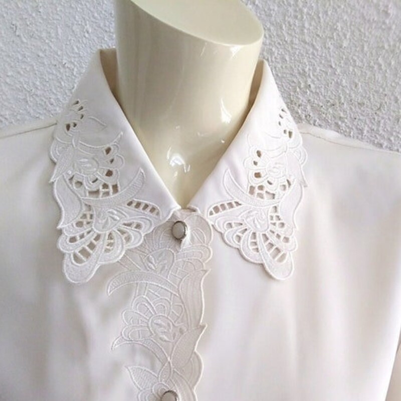 Embroidered Collar Shirt - Etsy