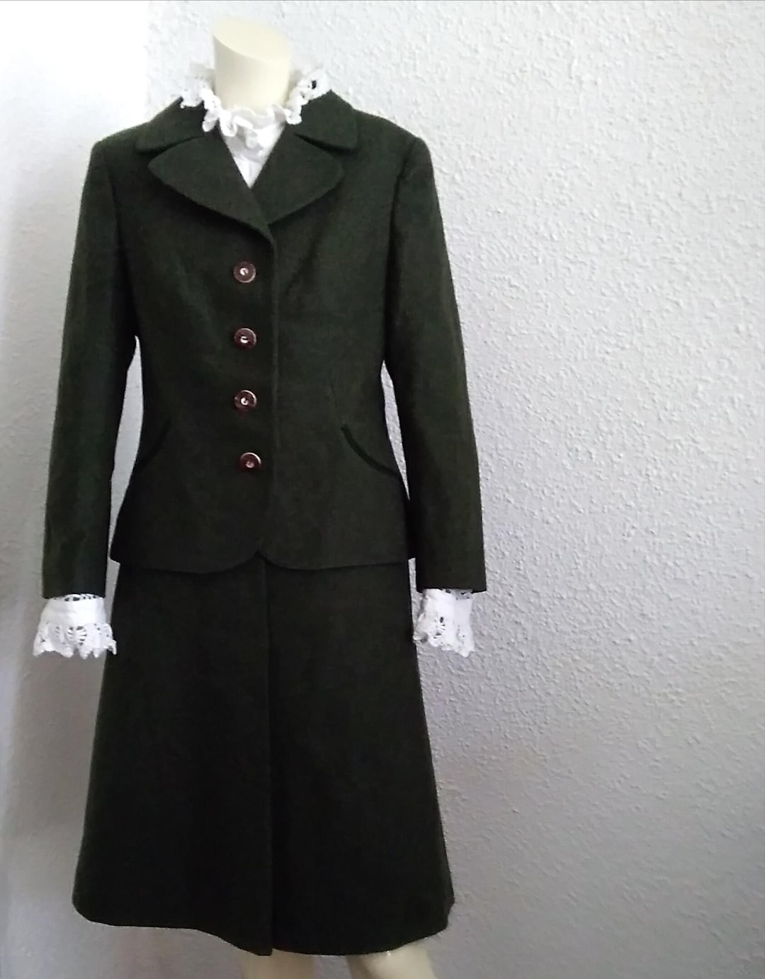 70s Austrian Wool Suit LANG TRACHTEN Forest Green Suit Elegant Office ...