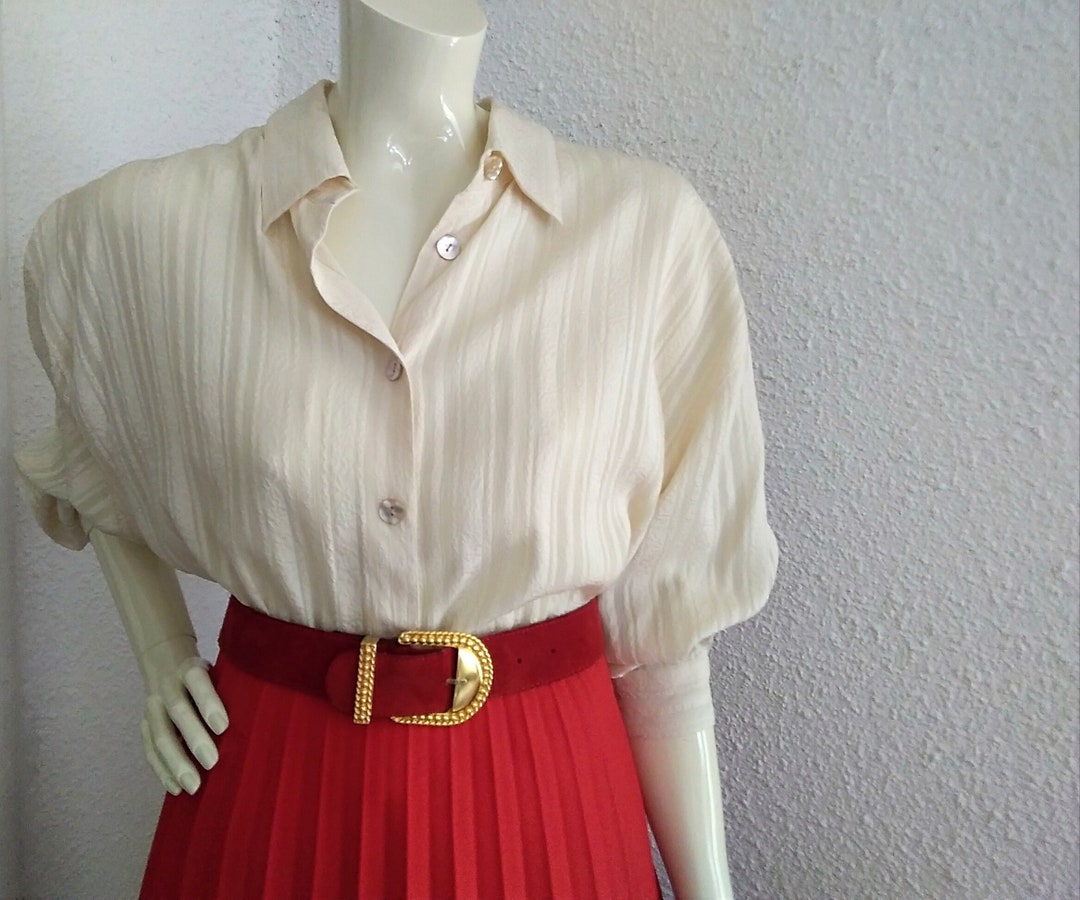 80s RENATA GIBALDI Jacquard Silk Blouse Minimalist Simple - Etsy