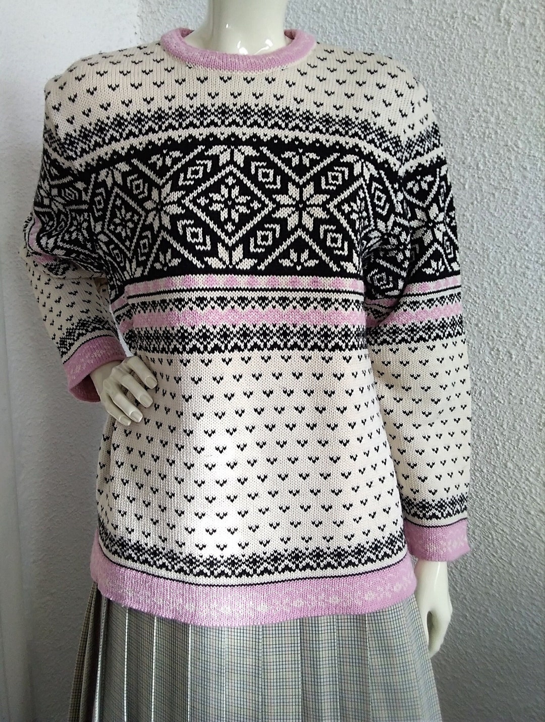 90s STEFFNER Wool Sweater Norwegian Style Winter Pullover - Etsy