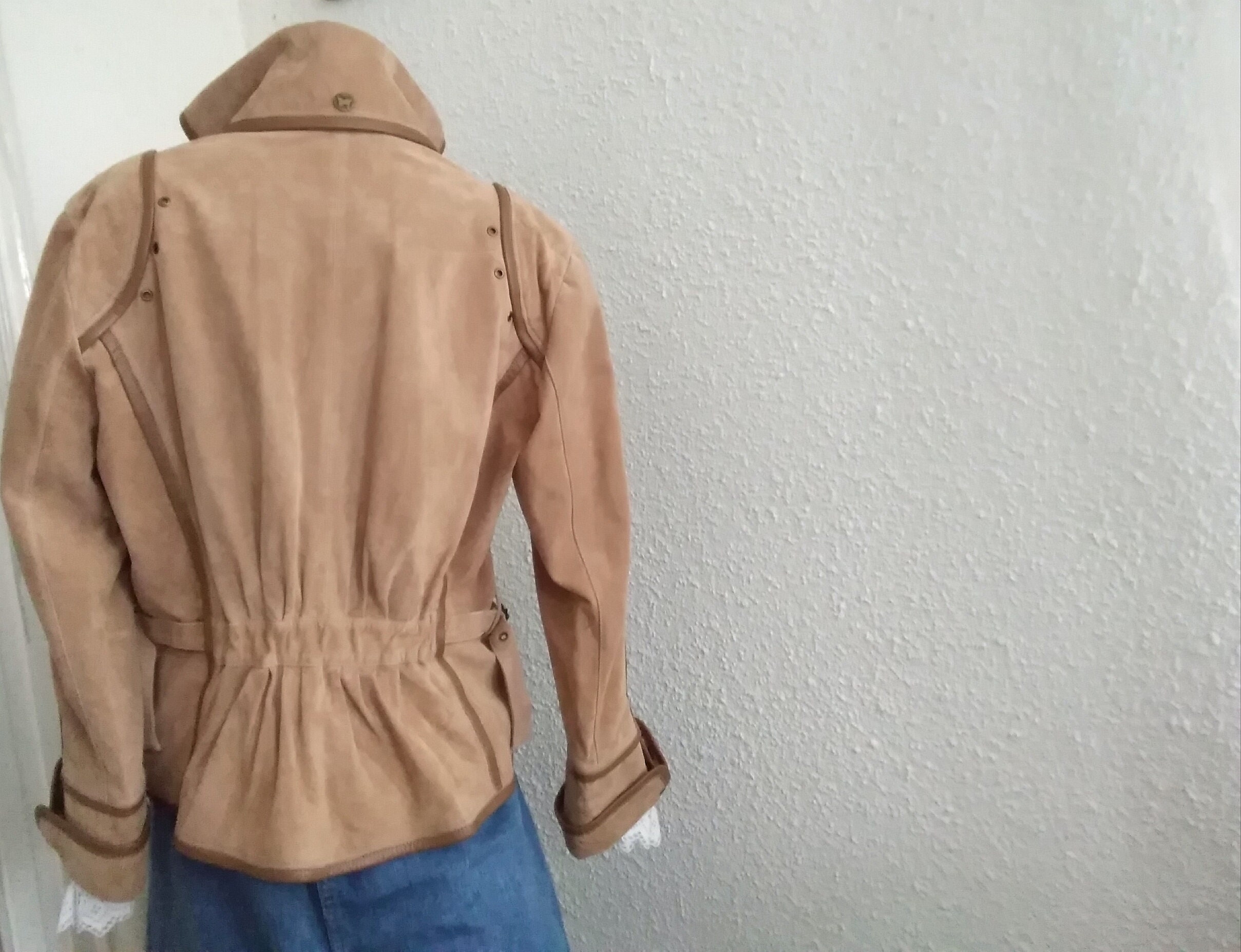 90s BIBA Suede Leather Jacket Military Style Real Leather - Etsy