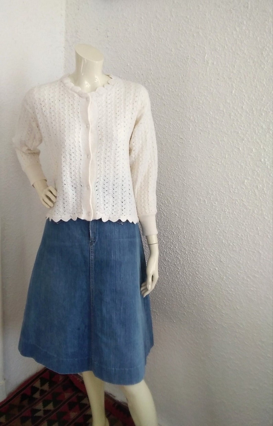 Mod Cardigan Lace Ivory Cardigan Minimalist Spring Cardigan Romantic ...