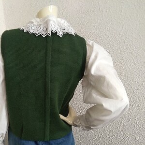 70s Retro Vest Cropped Dusted Green Vest Knitted Spring Vest Minimalist ...