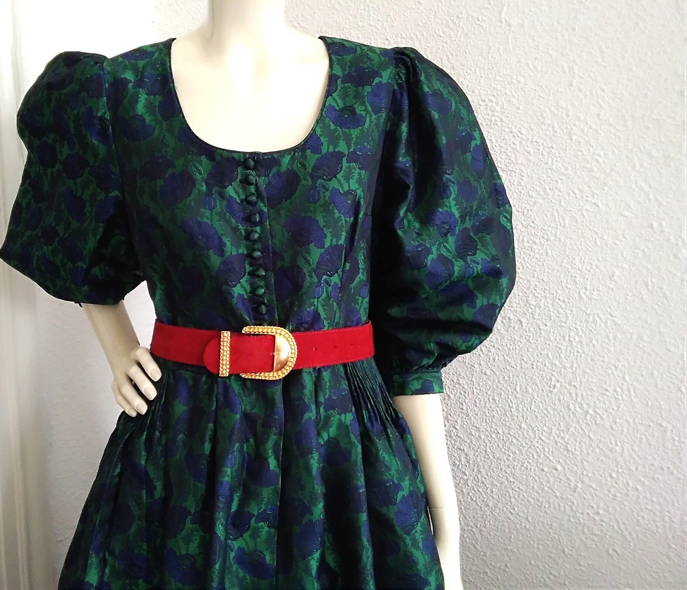 80s folk dress baloon puffy sleeve prairie peasant dress | Etsy